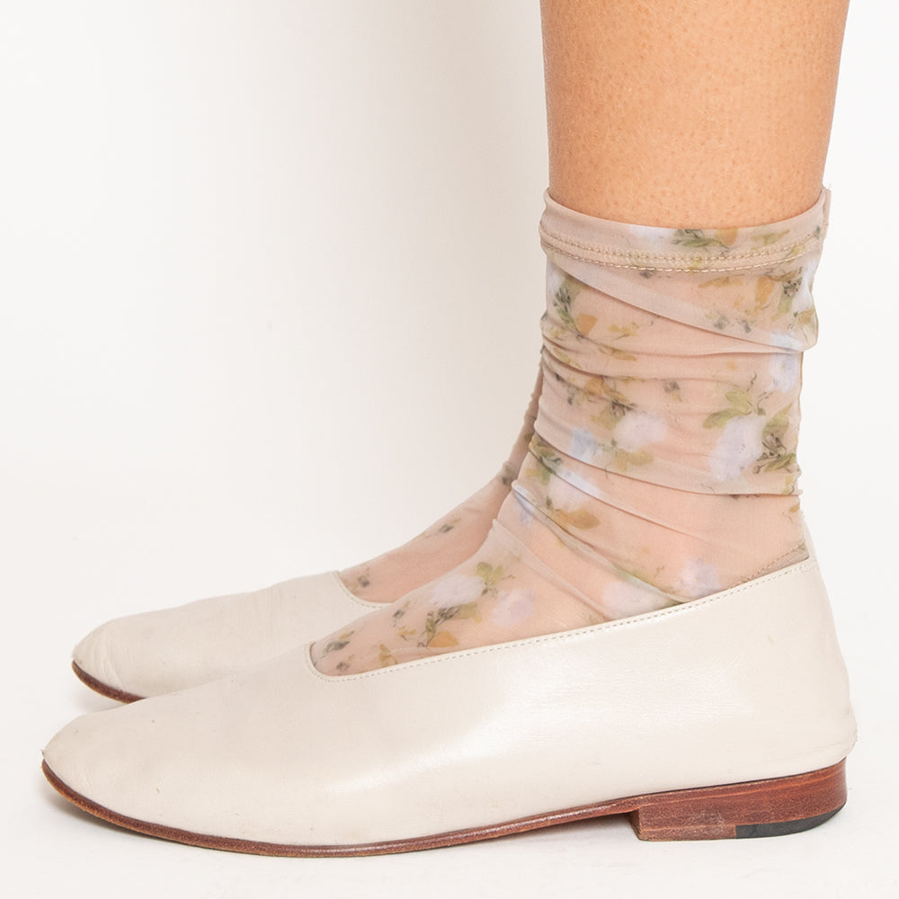 Darner Cream Rosendal Floral Mesh Socks – Darner Los Angeles